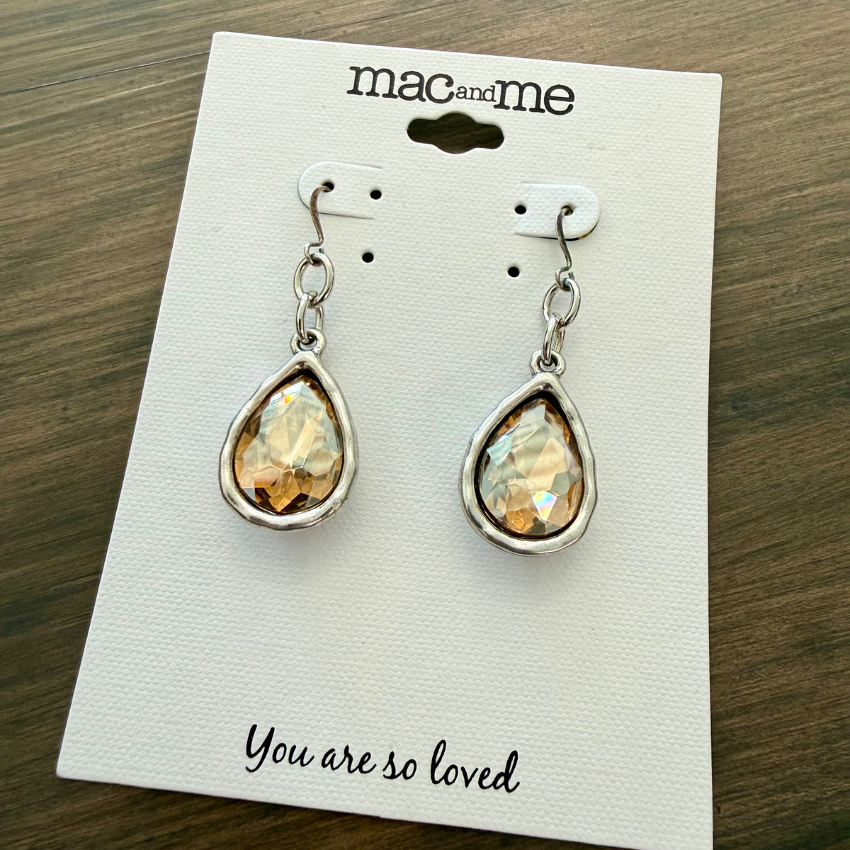 Mac & Me Teardrop Soldered Silver Crystal Earrings – Mainstream ...